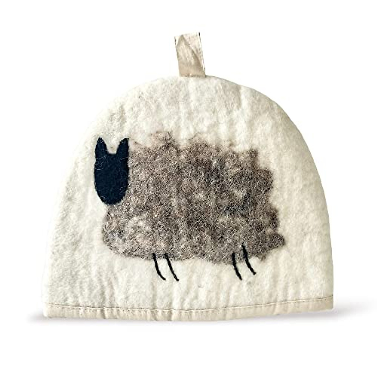 GLACIART ONE Wool Teapot Cozy Kettle Cover | Dome Shaped Large Tea Cozy for Teapot, Kettle or French Press | Handmade & Needle Felted from Natural Wool | Teapot Warmer Up to 2 Hours | Great as Gift