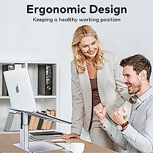 DEEDRR Adjustable Laptop Stand, Compatible with Laptops, Cameras, Projectors, Unique Latch for Quick Adjustment, Suitable for 13.3-15.6 Inch Computers