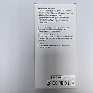 ANDTOBO USB Splitter 2.0, USB Y Cable One Male to Female Dual Hub Power Cord Extension Adapter