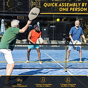 Fostoy Portable Pickleball Net Set, 22FT Regulation Size 18-Ply PE Pickleball Net,Carry Bag, Weather Resistant Steady Metal Frame Easy Setup for Outdoor Indoor Driveway