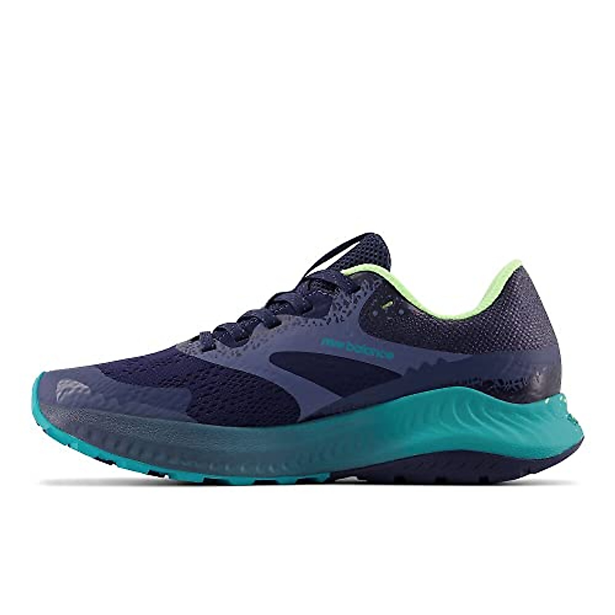 New Balance Women's DynaSoft Nitrel V5 GTX Trail Running Shoe, Natural Indigo/Electric Teal/Bleached Lime Glo, 8