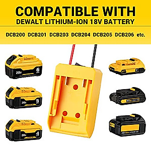 Ecarke Power Wheels Adapter Battery Adapter for DeWalt 20V Max Battery 18V,for DIY Ride On Truck, Robotics,RC Toys 12 Gauge Robotics with Fuse & Switch Power Convertor Dock Power Connector（1 Pcs）