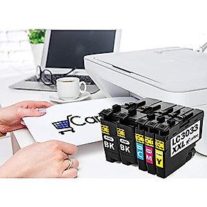 Cartlee 5 Compatible Ink Cartridges Replacement for LC3033 XXL High Yield for Brother MFC-J995DW XL MFC-J805DW MFC-J815DW MFC LC 3033XXL Printer BK 2 Black 1 Cyan 1 Magenta 1 Yellow