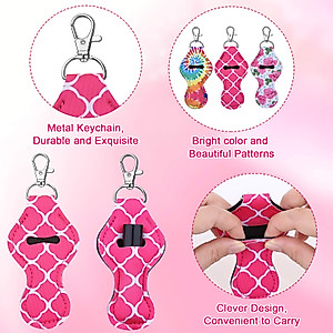 Caffox Chapstick Holder Keychain, 30Pcs Lip Balm Holder with Clip, Chapstick Lipstick Lipgloss Holder Bulk for Lanyards, Keychain