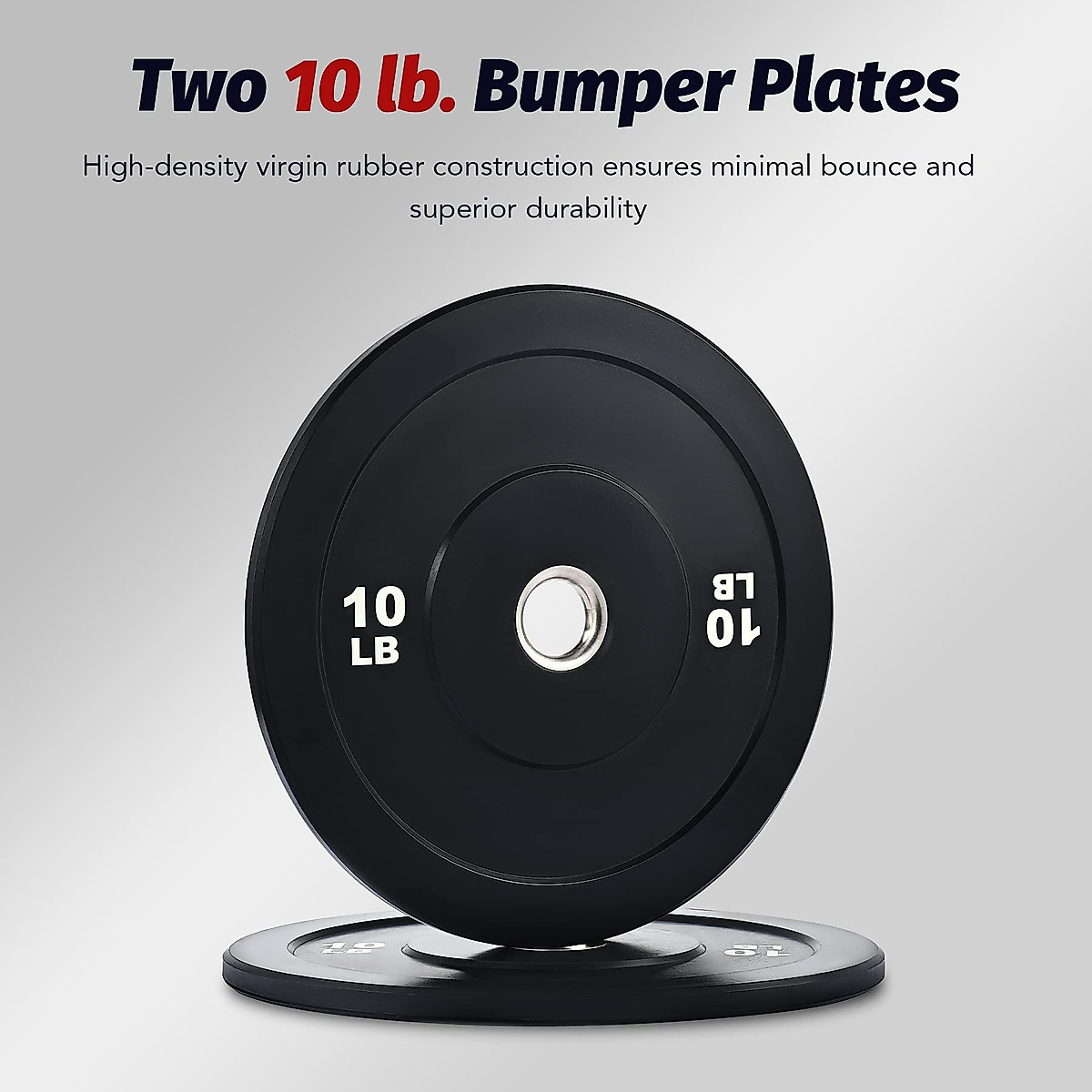 ZELUS Weight Plate Set, Twin 2" Bumper Plates for Strength and Training Fitness, Olympic Weight Set with Rubber Barbell Dumbbell Plates Stainless Steel Inserts for Pro or Home Gyms, Set of 2