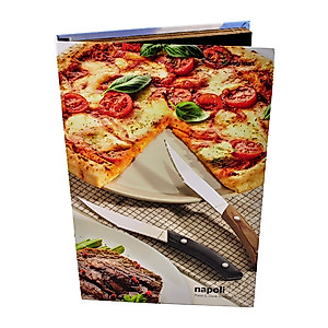 Legnoart Napoli 4-Piece Stainless Steel Pizza and Steak Knife Set with Light Wood Handle