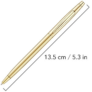 Unibene 6 Pack Slim Gold Ballpoint Pens Black Ink 1 mm - Black ink, Nice Gift for Business Office Students Teachers Wedding Christmas