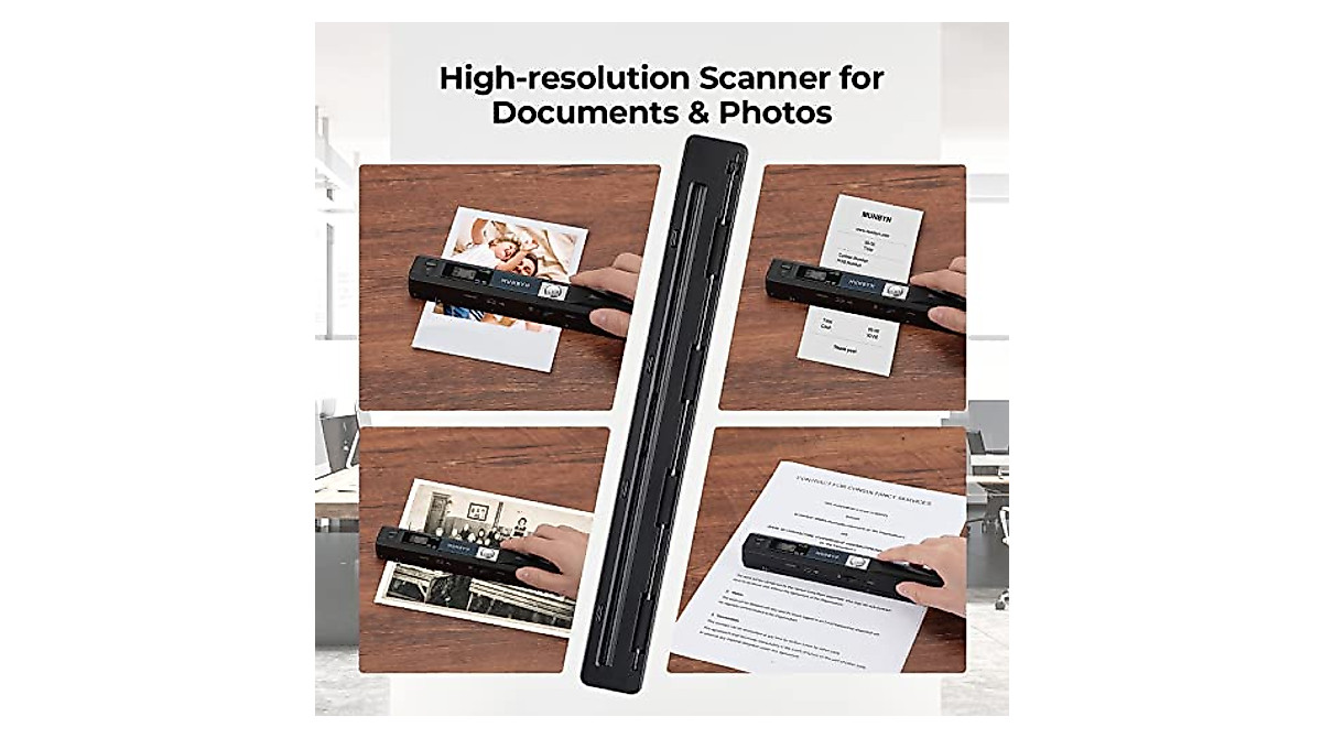 MUNBYN Portable Scanner, Photo Scanner for A4 Documents Pictures Pages ...