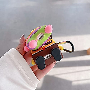 [2Pack] Compatible with Airpod Case,AirPods 1/2 Cartoon Character Case 3D Cartoon Funny for Silicone Switch Case with Keychain for Boys Women Men
