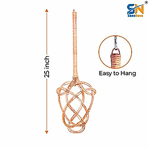 SN SKENNOVA - 25 inch Overall Length of Authentic Rattan Carpet and Rug Beater Wicker Rattan Rug Handmade