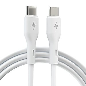 COBOSSIN USB C to USB C Fast Charging Cable 6.6ft, Type C Cord for MacBook Air, Mac Book Pro, New iPad Pro 12.9/11, Air 4/5, Mini 6, Samsung, Pixel, Switch, White