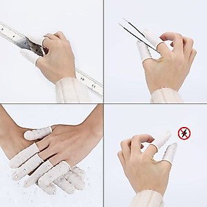 Finger Cots Small 300 Pcs Fingertips Protective Finger Cots White Disposable Finger Rubber Tips for Injured Finger,Cracked Finger,Sports