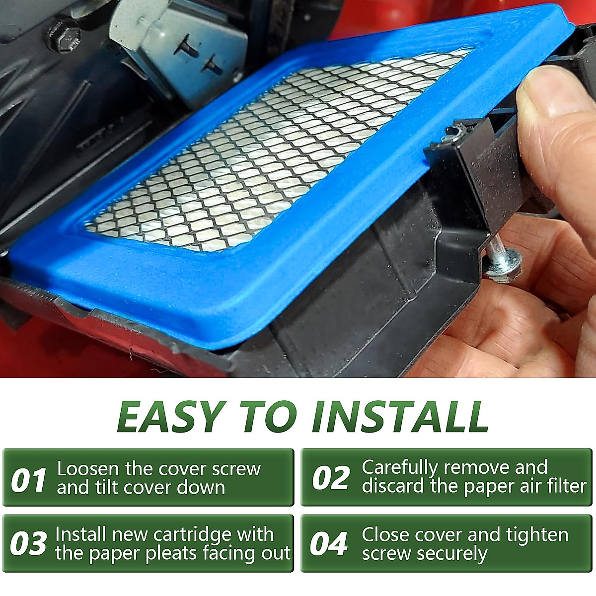 2-Pack 491588S Air Filter for Briggs & Stratton 491588 Toro 20332 Craftsman 33644 Push Lawn Mower & 5062K Spark Plug