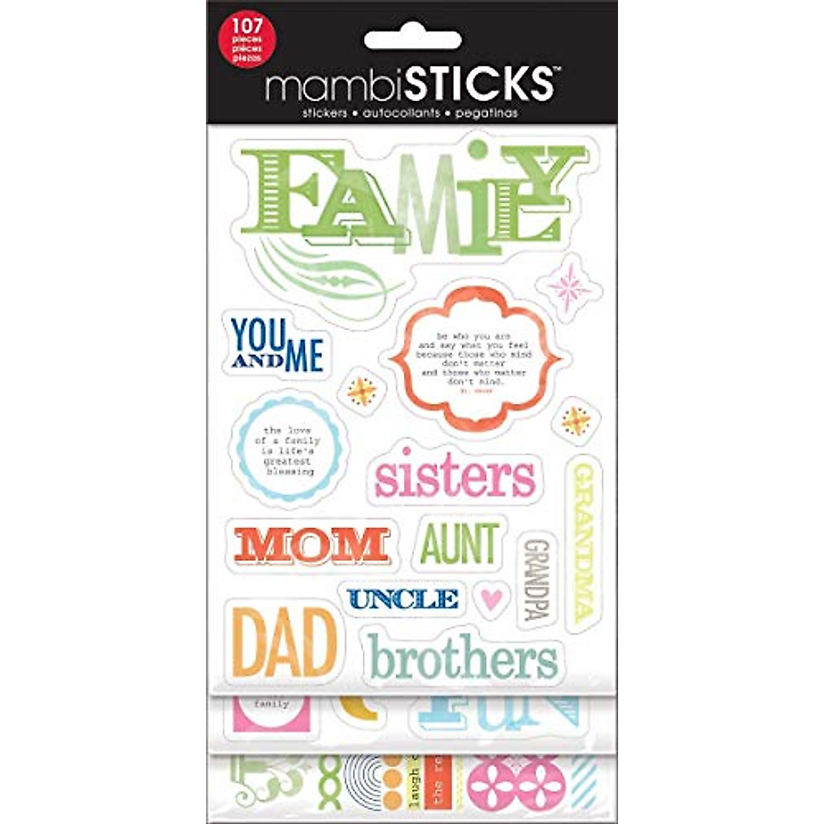 me & my BIG ideas Glitter Sticker Flip Value Pack, Family-You and Me