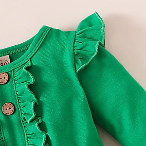 Toddler Baby Girl St. Patrick's Day Dress Lucky Green Shamrock Skirt Outfit Kids St. Patrick's One-Piece Clothing (Green, 18-24 Months)