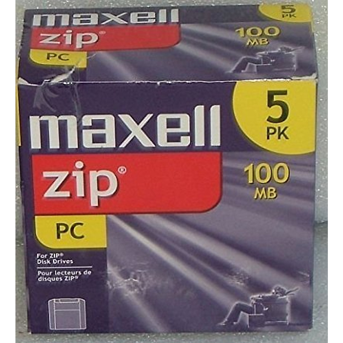 Maxell Zip Disk, 100MB, PC Formatted, Pack of 5
