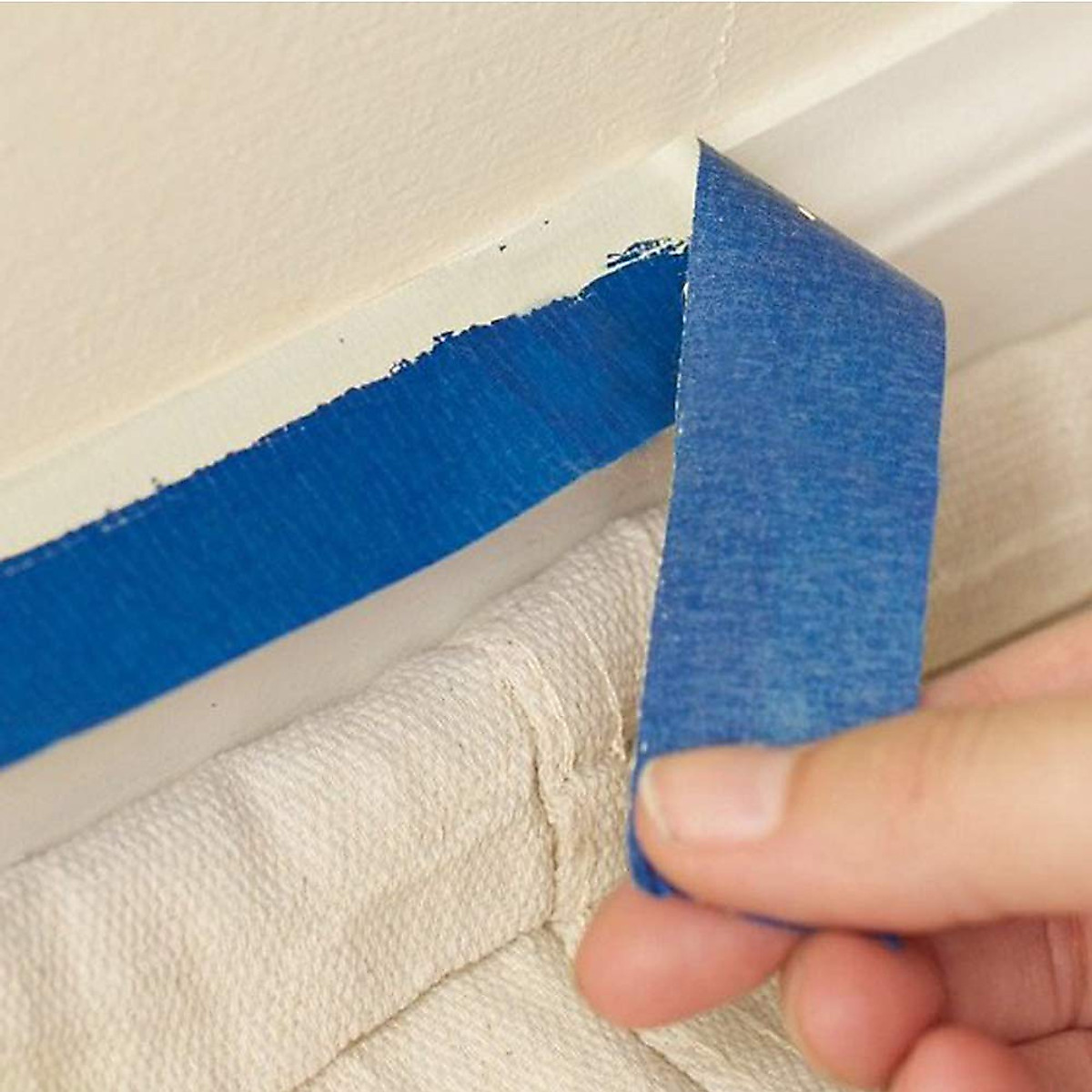 Blue Painter's Tape 3 Rolls, Multi Surface Masking Tape 0.7 Inch x 60 Yard, 180 Yard in Total, Painting and Decoration Supplies, Indoor and Outdoor Use