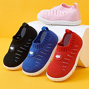 montaas Baby Boys Girls Shoes Infant First Walkers Slip On Toddler Sneakers for 9 12 18 24 Months Black