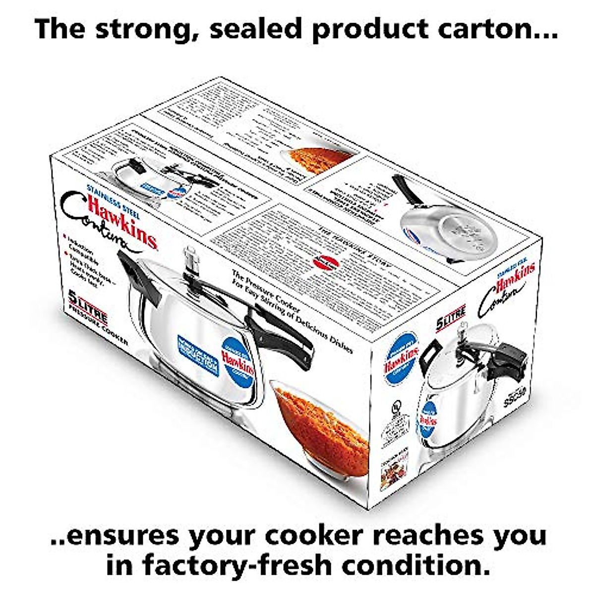 HAWKINS PRESSURE COOKER, 5 Liter, Silver