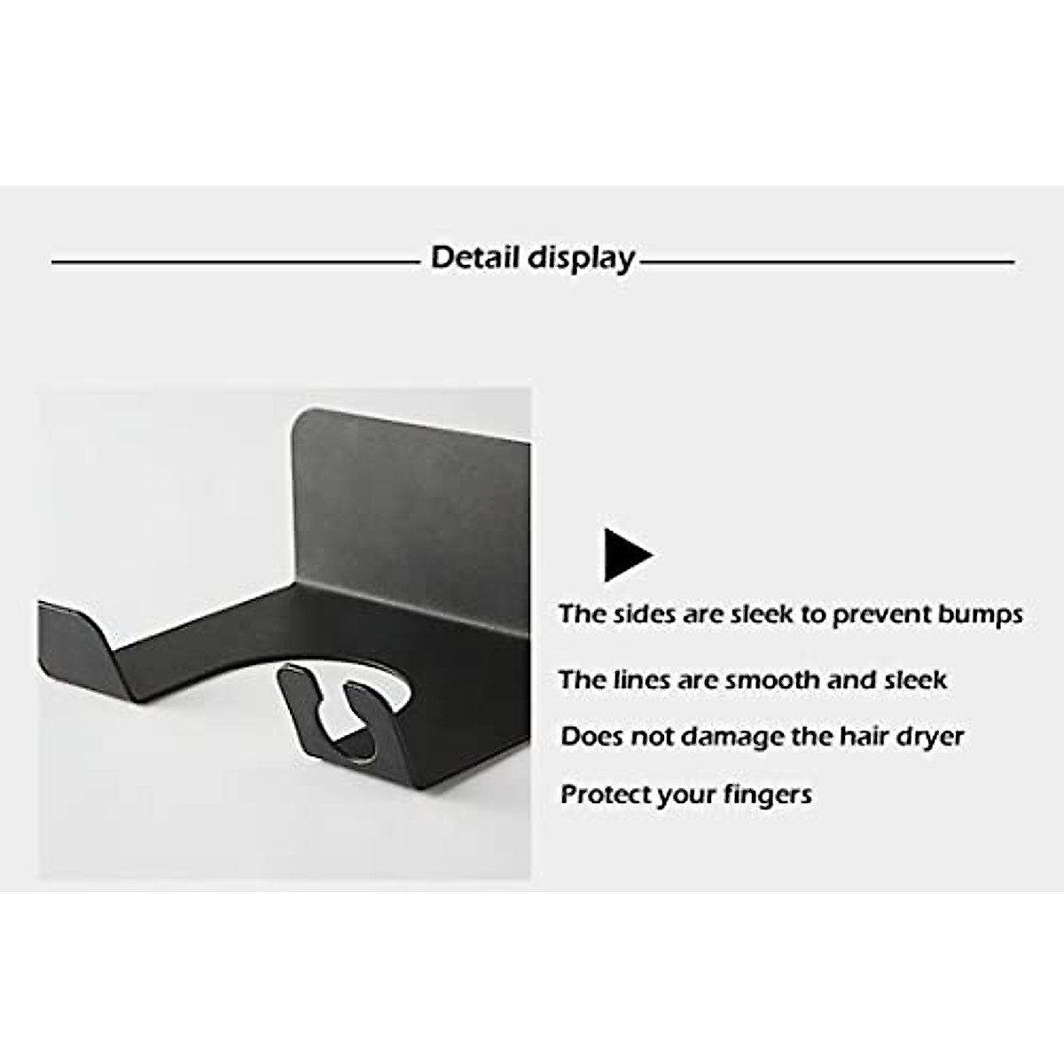 Kaishuoxinxin Wall Mounted Hair Dryer Holder for Bathroom,Self Adhesive Blow Dryer Holder,Adhesive Bathroom Hair Blow Dryer Rack Organizer Compatible with Dyson Supersonic Hair Dryers (Black)