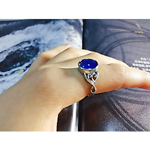 Jude Jewelers Round Shape Simulated Moon Stone Color Changing Mood Ring (Silver, 4)