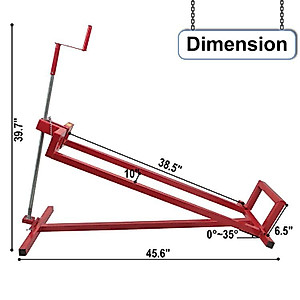 Lawn Mower Lift Jack -Lifting Platform 882 Lbs Capacity for Garden Tractors and Lawn Mowers with Manual Handle & Power Tool Extension Handle (Red)