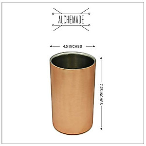 Alchemade Stainless Steel Copper Champagne Wine Bottle Chiller - Wine Cooler Bucket Sleeve, Single Bottle Wine Chiller For Your Home, Bar, Restaurant, Wedding, Party Or Event