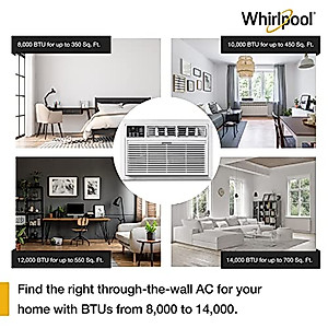 Whirlpool 14,000 BTU 230V Through-the-Wall Air Conditioner and Heater with Remote Control, Digital Display, and 24H Timer