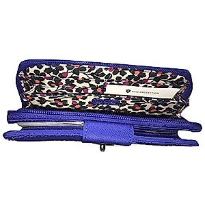 Vera Bradley Iconic RFID Turnlock Wallet in Gage Blue Microfiber