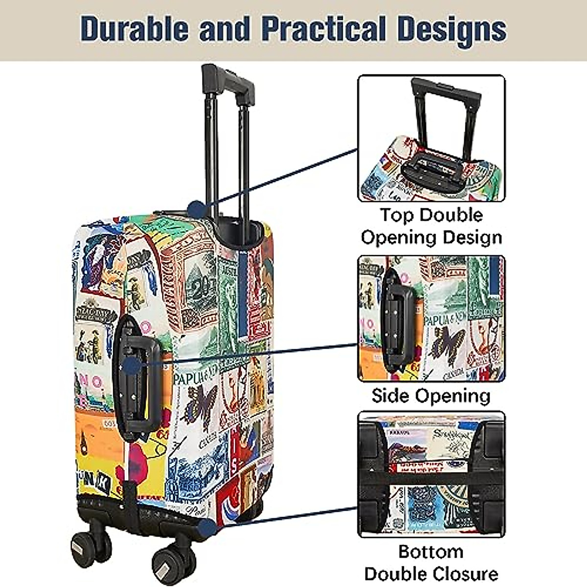 Lefowru Luggage Cover Protector Travel Suitcase Covers Protective Skin for Carry On Baggage Fit 18-20 Inch Luggage