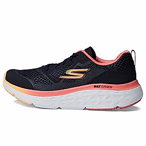 Skechers Max Cushioning Delta - Ultimate Endurance Shoes for Women - Textile Upper with Padded Collar, and Stylish Black/Hot Pink 8.5 B - Medium