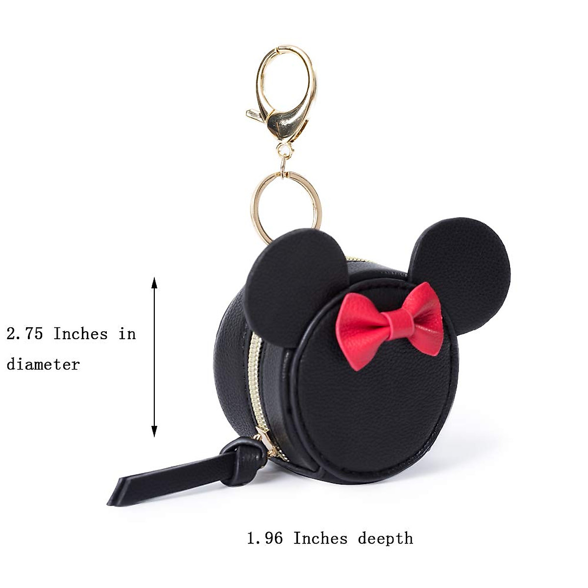 miss fong Pacifier Holder Case with Clip, Pacifier Pouch Cover, Pacifier Charm Pod with Clasp Attach to The Strollers & Diaper Bags, Hold 2 Pacifier or Nipple Shield(Bow Black)