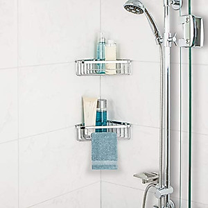 Better Living Products 11251 Bath Boutique Traditional 10-Inch Corner Basket, Chrome