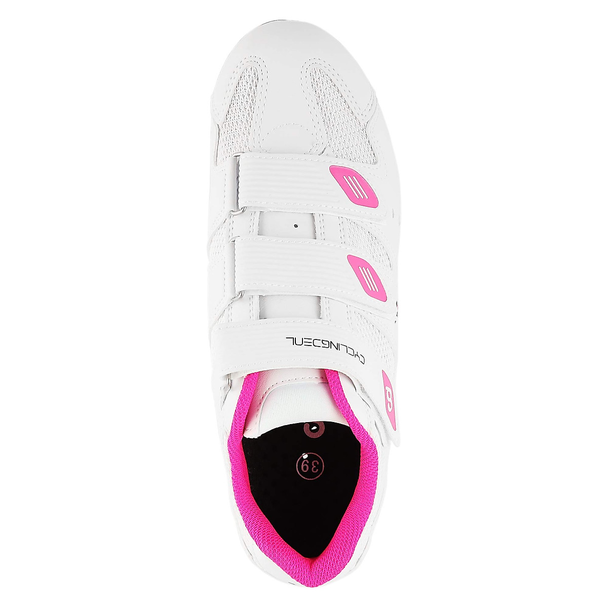 CyclingDeal Road Indoor Bike Women's Cycling Shoes with Look ARC Delta Compatible Cleats - Compatible with Peloton Indoor Bikes Pedals - Size 40,White