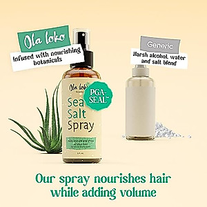 Vegan Sea Salt Spray - 32X More Volume with Hydrolyzed Rice Protein - 33% More Protection - Beach Waves, Texturising, Styling, Thickening - Natural Nutrients, Paraben Free