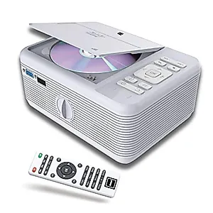 RCA RPJ140 Projector With Built-in Bluetooth & DVD Player - Movie Projector - 1080P Supported For HD, Video & Screens - Portable DVD Projector For Home Theater Compatible With Phone, Laptop, PS4, Xbox