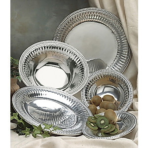 Wilton Armetale Flutes and Pearls Medium Round Serving Tray, 13.5-Inch