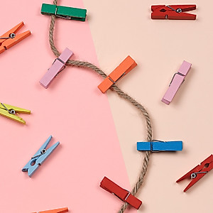 Incraftables Mini Clothes Pins for Crafts 100pcs. Colored Wooden Small Clothes Pins for Photos. Tiny Clothespins Clips for Baby Shower, Display Artwork, Hanging Clothes & Hanging Decorative (1¼ inch)