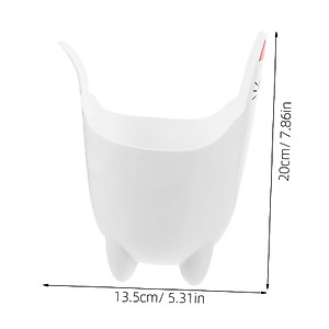 ULTECHNOVO cat Shaped Trash can Desktop Garbage can Desktop cat Decoration Desk Pencil Holder Mini Table Garbage bin Desk Trash can Mini Trash bin Towel Rack Office White Cartoon pp