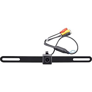 Jensen BUCAM400AJ Universal License Plate Mount Rear-View Backup Camera w/Mic