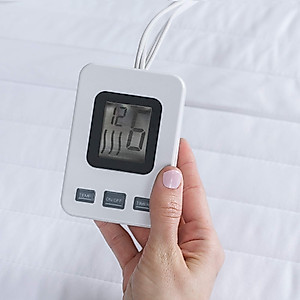 SensorPedic Warming Two Digital Controllers Electric Mattress Pad, King, White