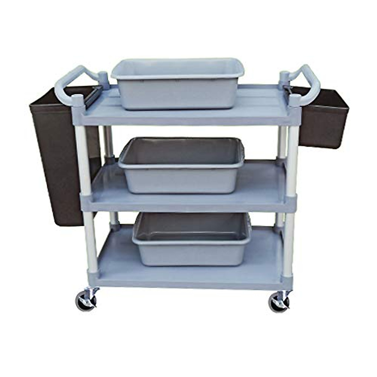 AAGUT Caster Wheels,4 Inch Rubber Heavy Duty 1/2"-13 x 1-1/2" Threaded Stem Mount Industrial Castors, Locking Brakes Metal Swivel Wheel,Replacement for Carts Furniture Dolly Workbench Trolley,Set of 4