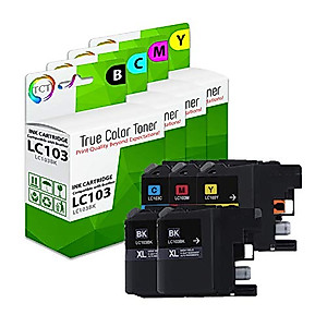 TCT Compatible Ink Cartridge Replacement for Brother LC103 LC103BK LC103C LC103M LC103Y Works with Brother MFC-J470DW J475DW J6920DW J285DW Printers (Black, Cyan, Magenta, Yellow) - 5 Pack