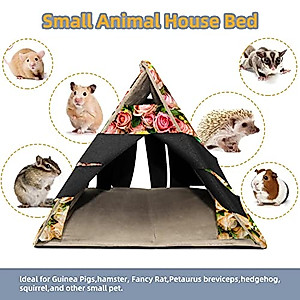 Guinea Pig House Bed, Rabbit Large Hideout, Small Animals Nest Hamster Cage Habitats Beautiful Rose Red Pink Yellow