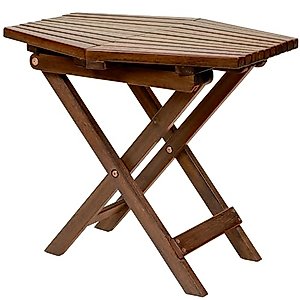 CleverMade Tamarack Folding Table - Outdoor Patio Furniture Accessory for Home Entertaining in the Patio, Backyard, and Deck, Cinnamon, Small