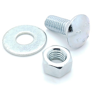 Ten (10) 1/2-13 x 1-1/4" Long Carriage Bolts Set w/Nuts & Washers (BCP345)