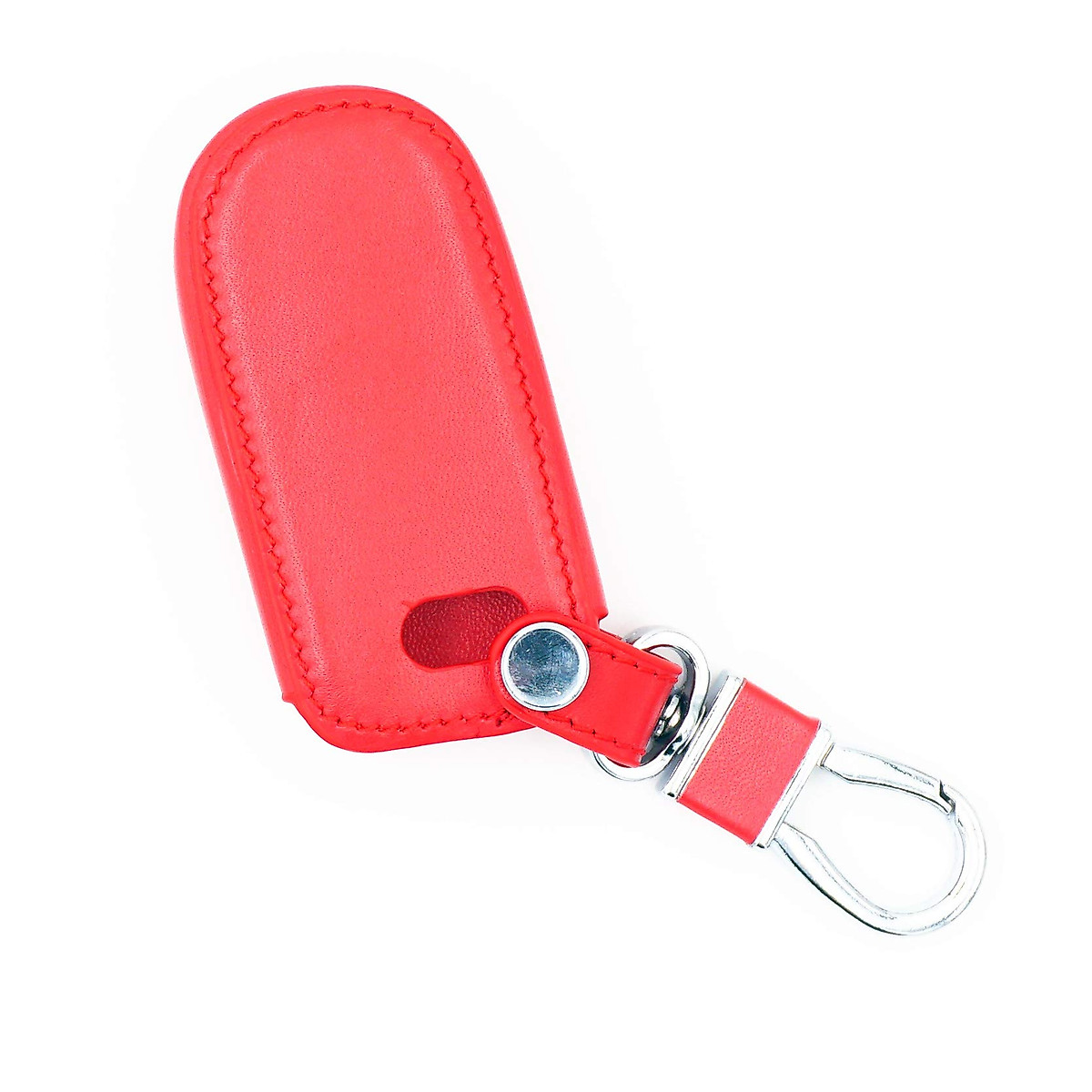 WFMJ Red Leather For Jeep Grand Cherokee Dodge Challenger Charger Dart Durango Journey 5 Buttons Remote Smart Key Holder Chain Cover Case Fob