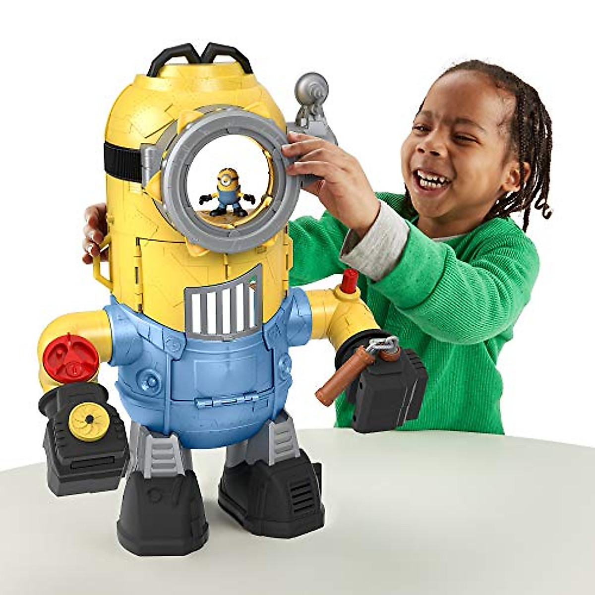 Fisher-Price Minions toys The Rise of Gru MinionBot Robot Playset with Punching Action and Stuart Figure for Preschool Kids Ages 3 and Up