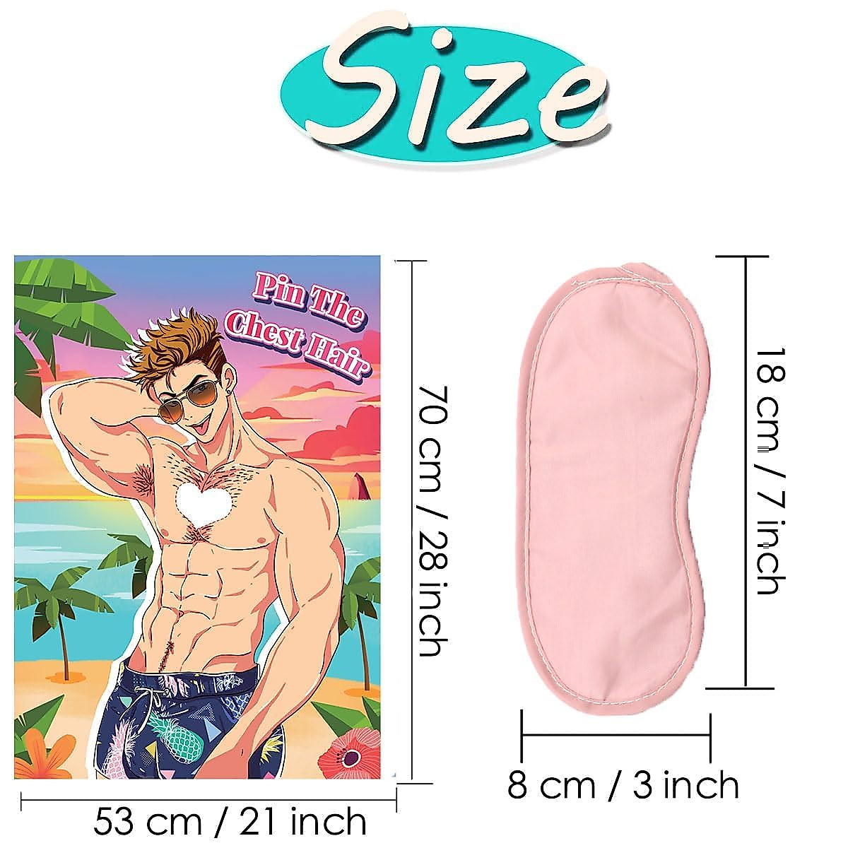 Roscid Bridal Shower Games Bachelorette Party Games Funny Party Game - Pin Hair on The Hunk 24 Players, Birthday Party Game Girls Nights Party Game Pin The Game, Engagement Party Games