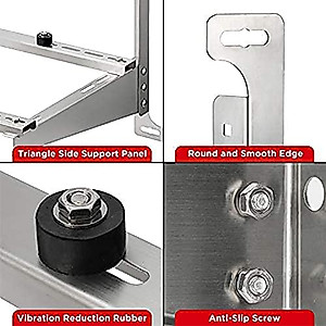 TURBRO Wall Mount Stand for Mini Split Ductless Air Conditioner Heat Pump System, Sturdy Aluminum Alloy Bracket w/Dual Cross-Bars, Support Condenser up to 600 lbs (7,000-36,000 BTU)